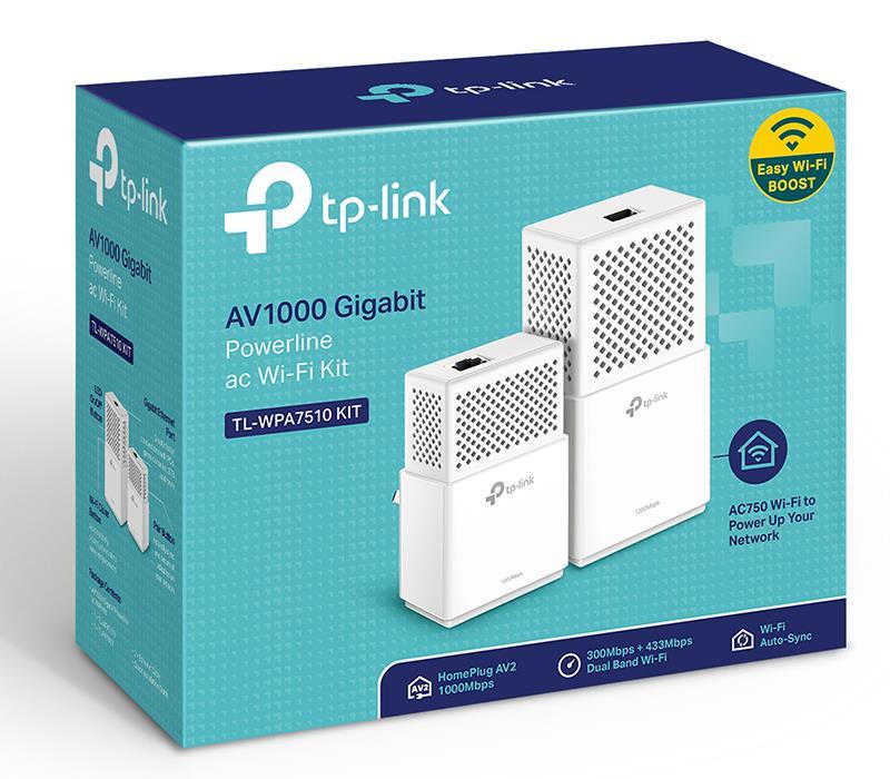 TP-Link TL-WPA7510 KIT AV1000 Gigabit Powerline TL-WPA7510KIT ...