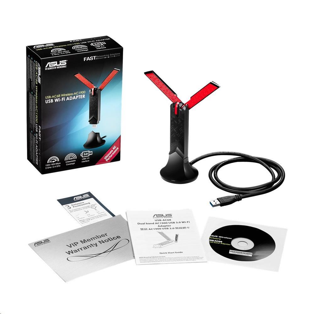 Asus USB-AC68 Dual-Band AC1900 USB Wi-Fi Adapter USB-AC68 | shopping ...