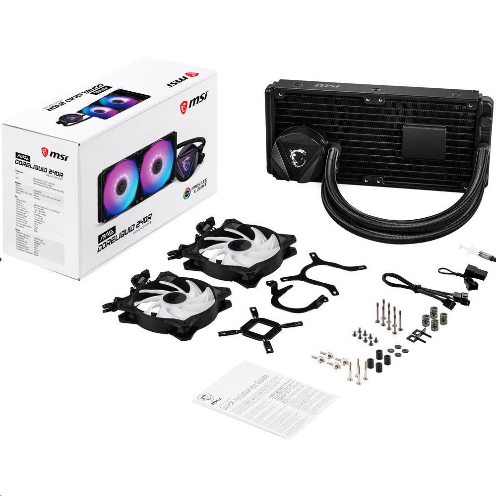 MSI MAG CORELIQUID 240R 240mm ARGB LED Liquid CPU MAG-CORELIQUID-240R ...