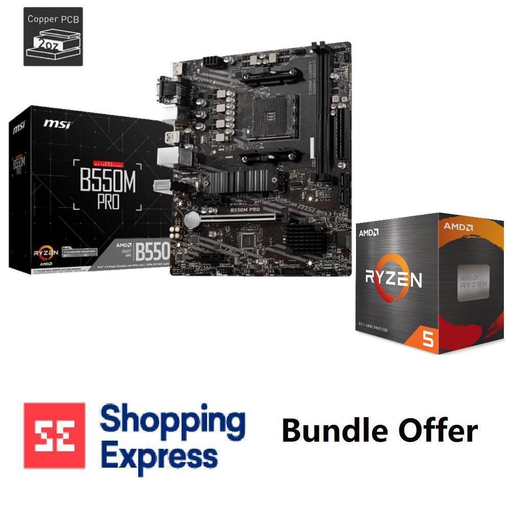 Bundle -- AMD Ryzen 5 5500 AM4 CPU & MSI B550M PRO AM4 mATX Motherboard