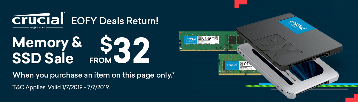 Crucial SSD & Memory EOFY Deals Return from $32*