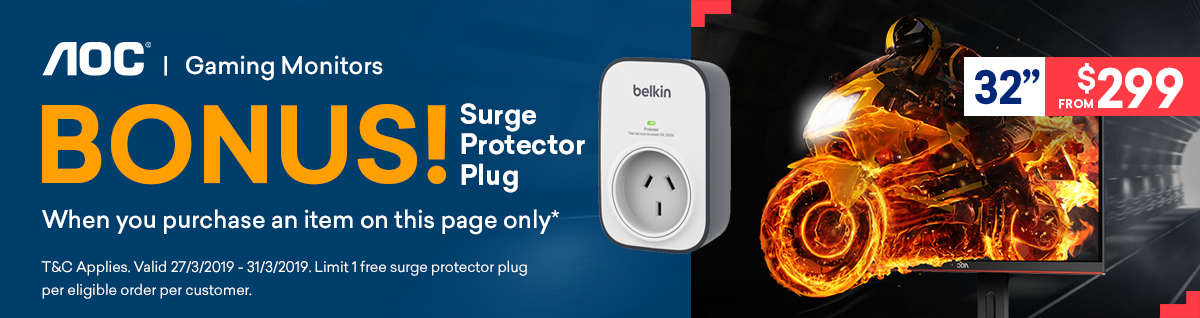 AOC Gaming Monitor from $299 + Bonus Surge Protector Plug