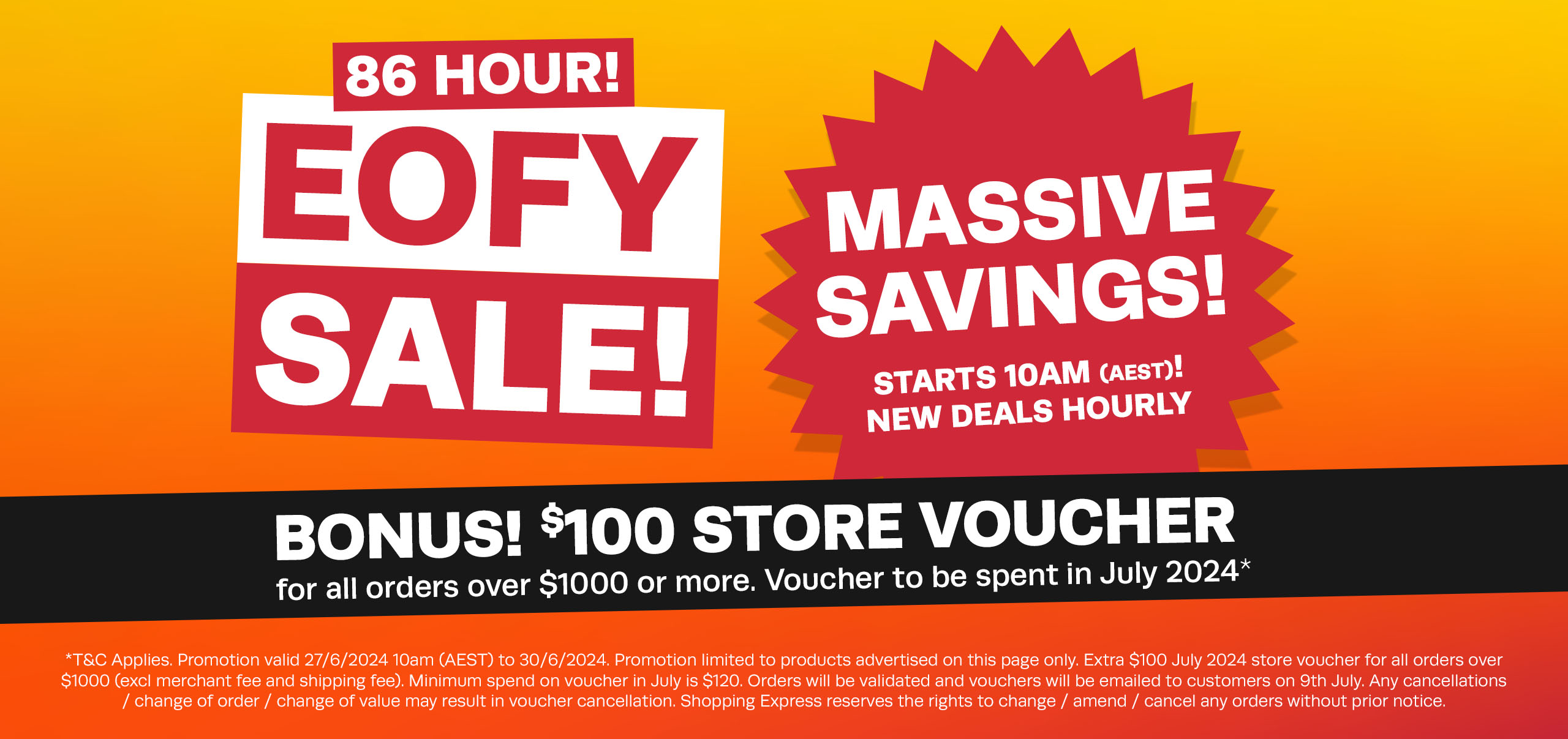 Full EOFY SALE! Schedule